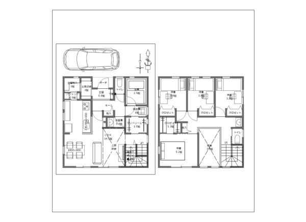 【間取り例】2階建て 4LDK 27.75坪 (2n0257) - 間取り図コム