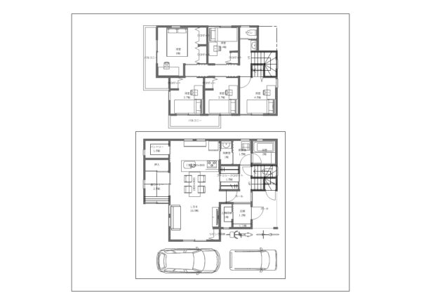 【間取り例】2階建て 5LDK 32.00坪 (2e0263) - 間取り図コム