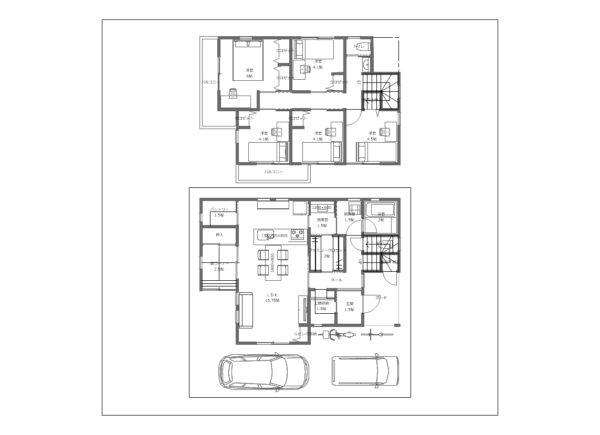 【間取り例】2階建て 5LDK 33.75坪 (2e0262) - 間取り図コム