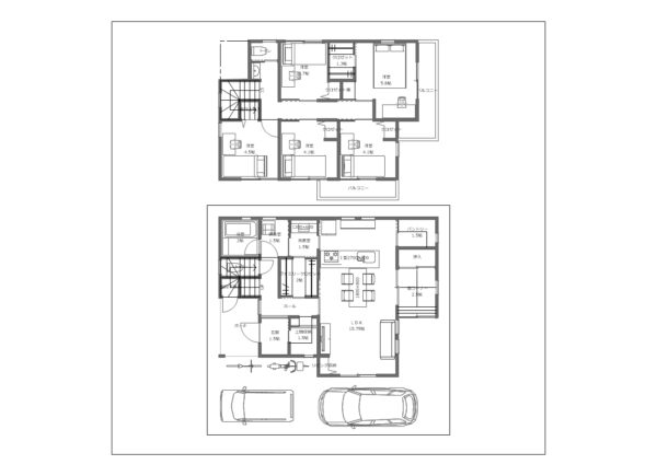 【間取り例】2階建て 5LDK 33.75坪 (2w0272) - 間取り図コム