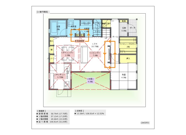 【間取り例】2階建て 5LDK 32.25坪 (2e0293) - 間取り図コム